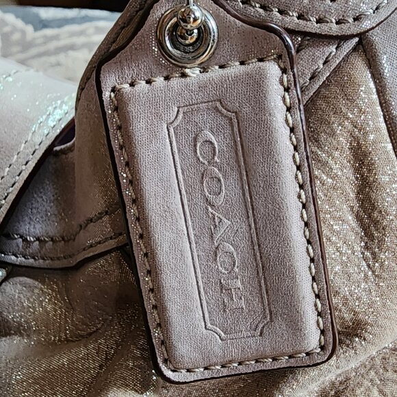 Coach | Bags | Coach A176f1575 Lynne Champagne Gold Metallic Hobo ...